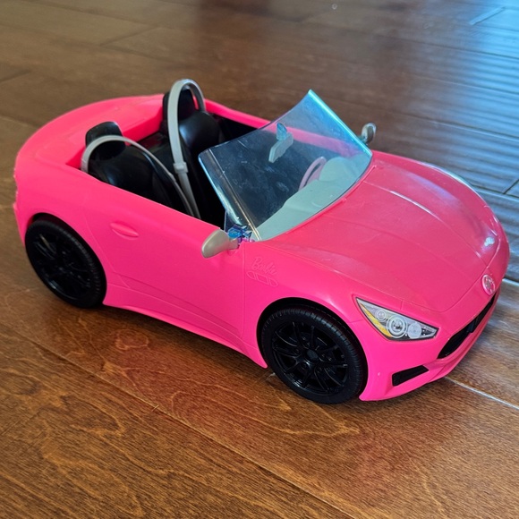 Barbie | Toys | Barbie Hot Pink Convertible With Black Wheels | Poshmark